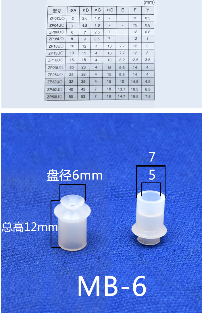 真空吸盘迷你气动机械手强力防静电硅胶ZP1.5US ZP2UN 8BS吸嘴-阿里巴巴