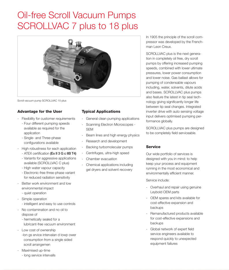 莱宝真空泵SCROLLVAC 7plus 10plus 15plus 莱宝涡旋泵 干泵-阿里巴巴