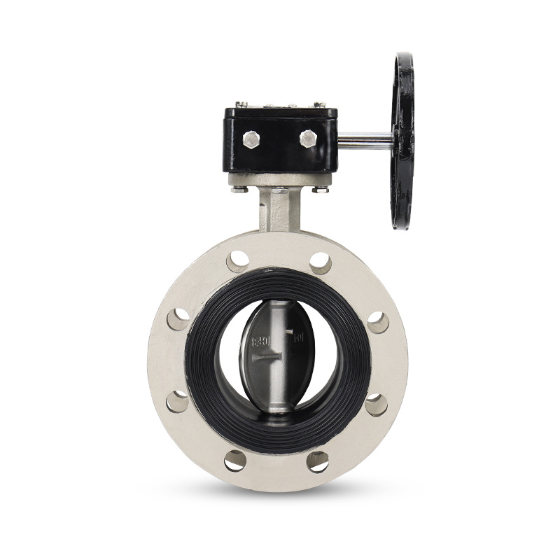 D341X-16P 304不锈钢法兰蝶阀 软密封手动蝶阀 涡轮法兰蝶阀-阿里巴巴