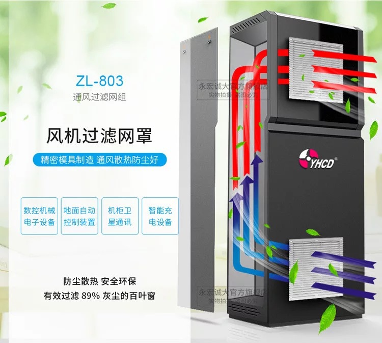 厂家直销ZL-803百叶窗防尘网罩机柜通风过滤网组轴流风机散热风扇-阿里巴巴