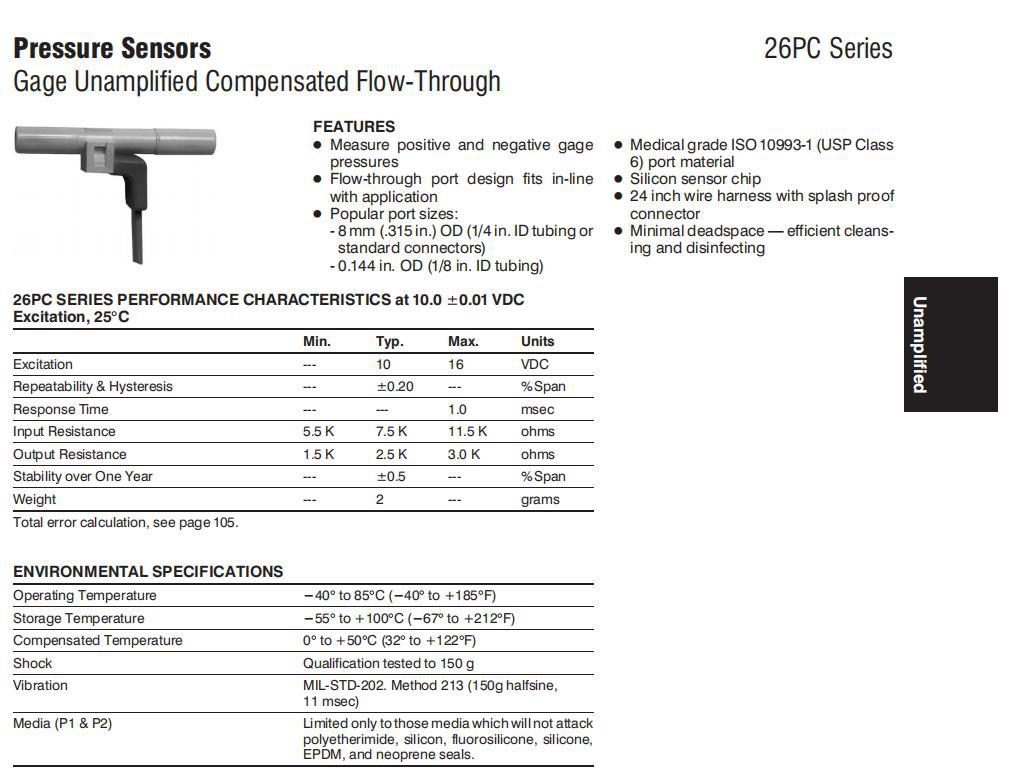 26PCDFA6G 霍尼韦尔授权代理 30PSI压力传感器 原装正品 技术支持-阿里巴巴