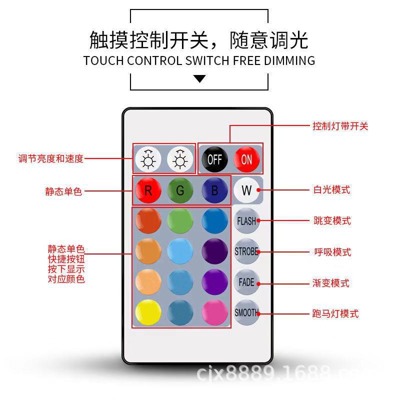 24键WIFI语音控制led5050灯带室内装饰霓虹防水灯条套装高显色-阿里巴巴