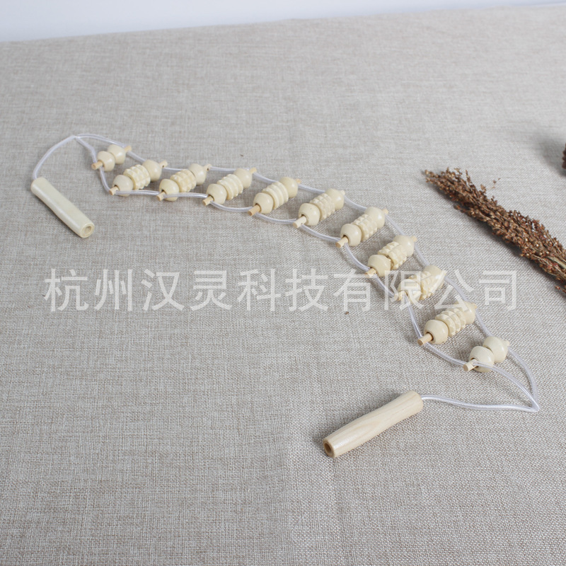 现货中老年按摩工具木质多效滚轮拉背按摩器舒筋活络背部按摩器-阿里巴巴