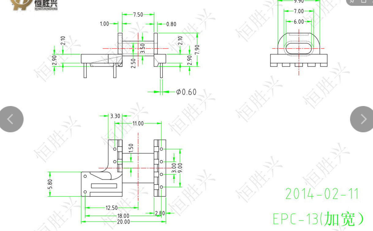 恒胜兴厂家供应EPC13 4+2+2 加宽变压器骨架 量大从优 支持定 制-阿里巴巴