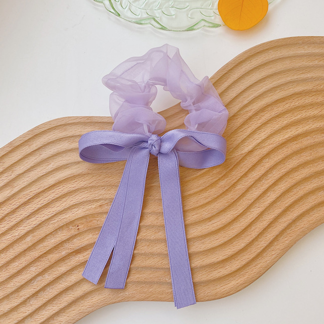 Wholesale korean girl large intestine ring gauze bow hair scrunchies ...