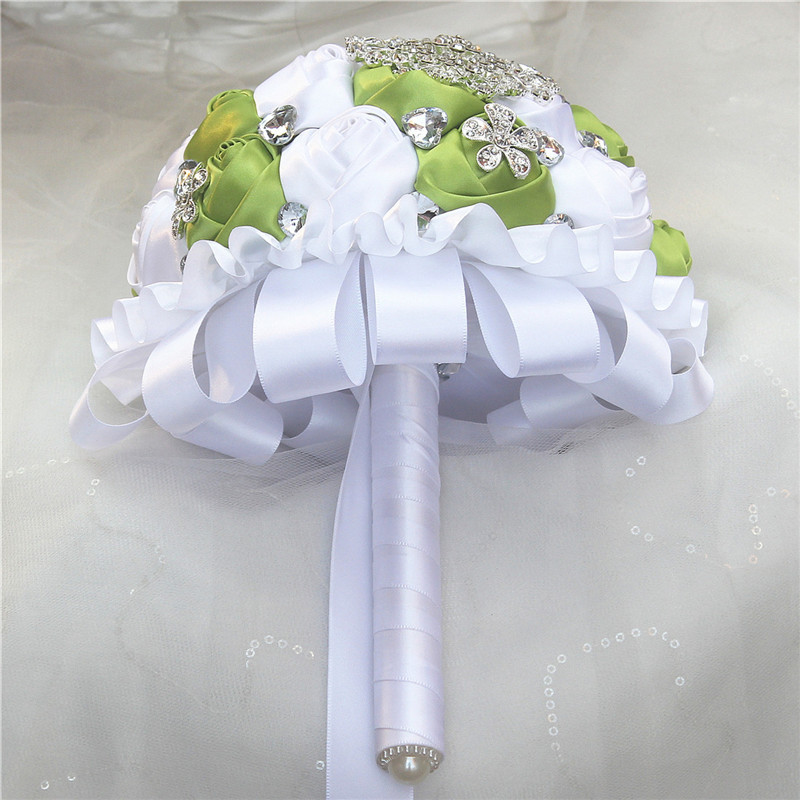 新款婚礼用品新娘手捧花水钻珍珠手捧花束厂家可订制颜色W2797-阿里巴巴