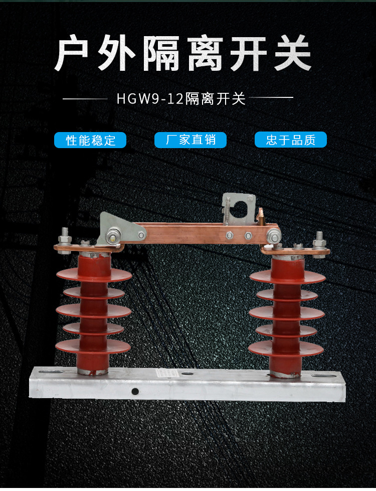 GW9柱上隔离刀闸HGW9-10/630A硅橡胶隔离开关10KV户外隔离开关-阿里巴巴