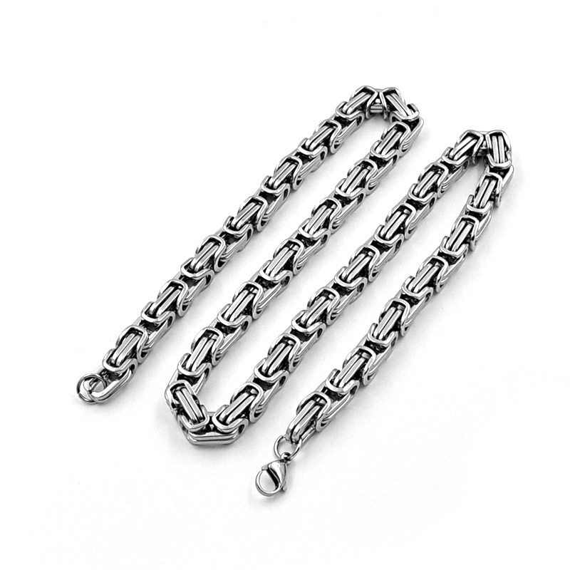 Edelstahl byzantinische Halskette 5-8mm Stahl Titan Kaiser handgewebte kubanische Kette Schmuck ...
