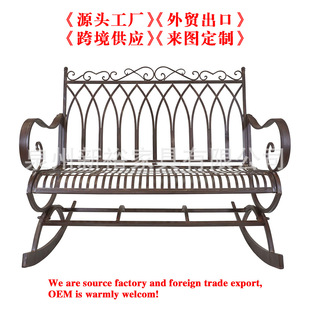 欧式户外室内铁艺双人摇椅 做旧复古双人 铁摇椅-阿里巴巴