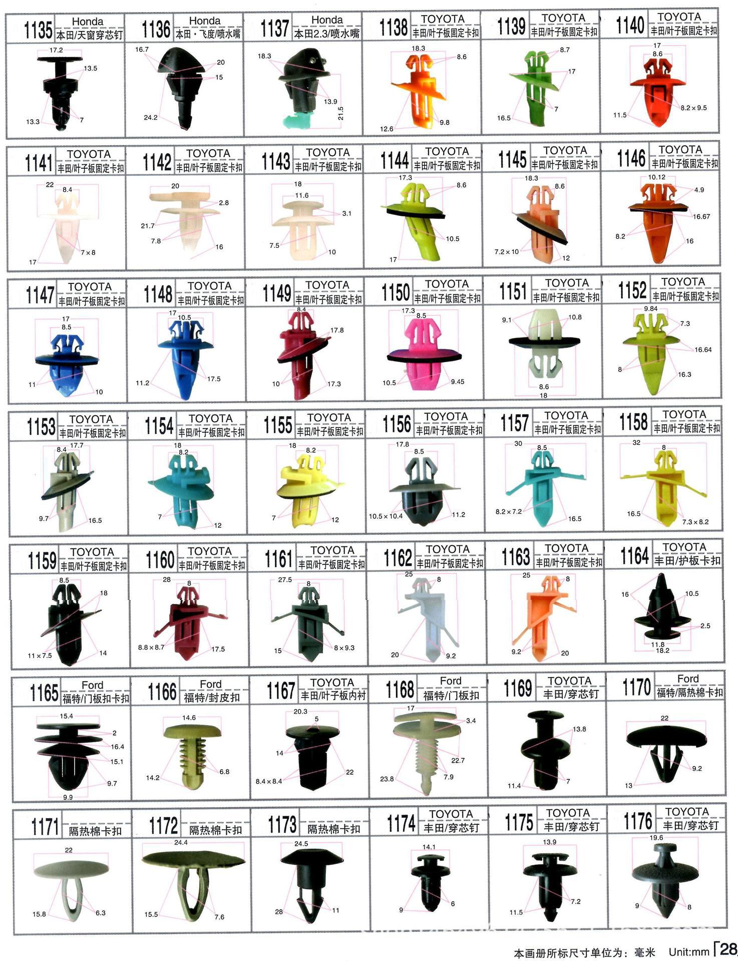 适用福特丰田本田宝马奥迪大众挡泥板扣塑料装饰固定膨胀螺丝卡扣-阿里巴巴