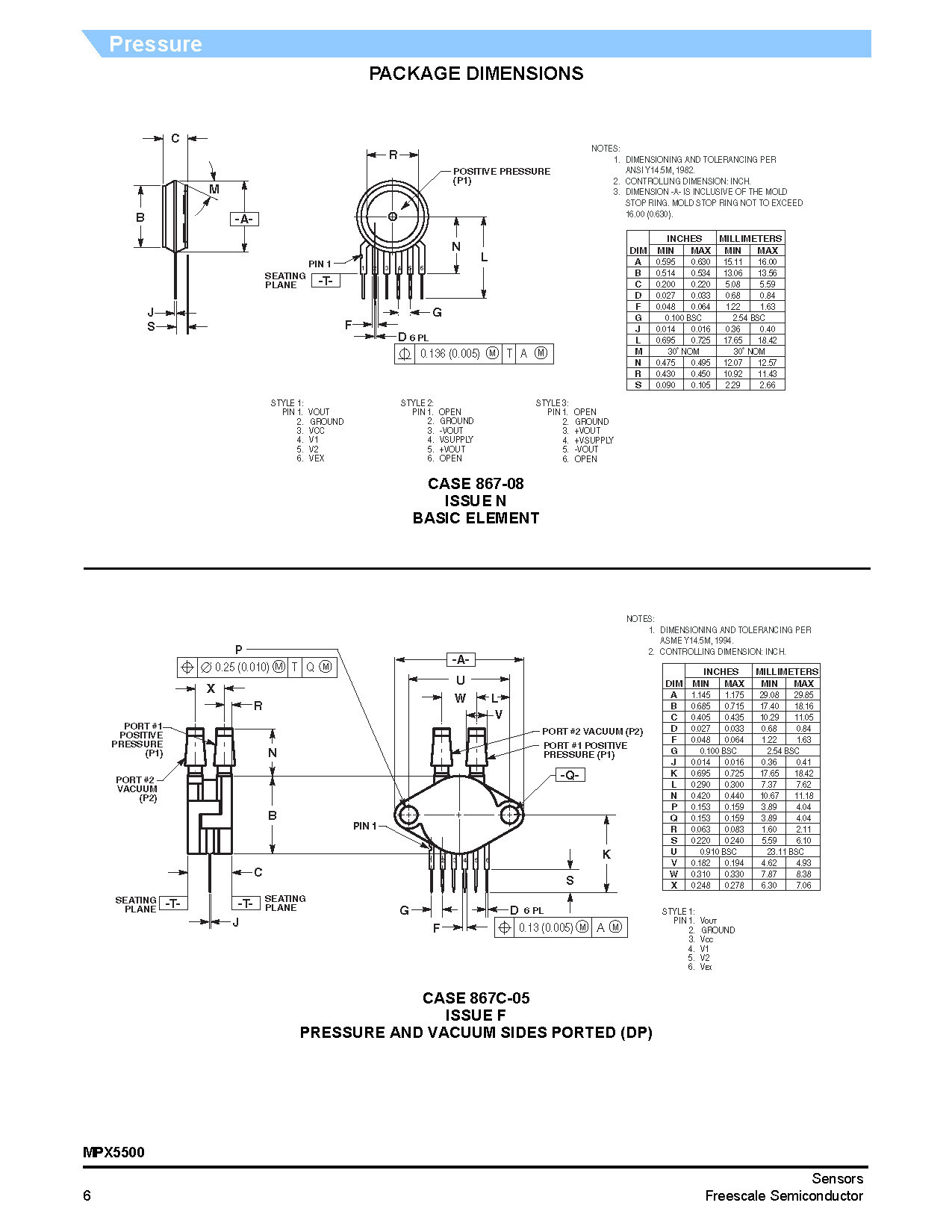 MPX5500DP 飞思卡尔压力传感器差压500Kpa温度补偿模拟输出5V全新-阿里巴巴