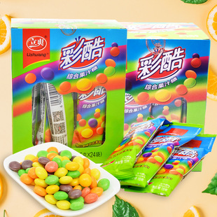 立爽彩酷综合果汁糖360g 15g*24小袋儿童彩虹糖缤纷果味水果糖豆-阿里巴巴