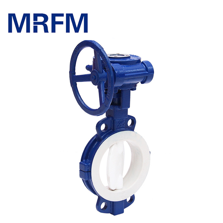 厂家供应D371F46-16C铸钢法兰蝶阀来料定制手动涡轮对夹衬氟蝶阀-阿里巴巴