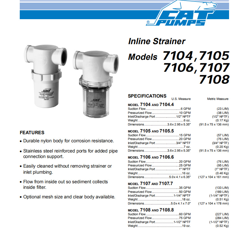 供应Cat Pumps美国猫牌原装过滤器7106 7108，高压清洗机附件-阿里巴巴