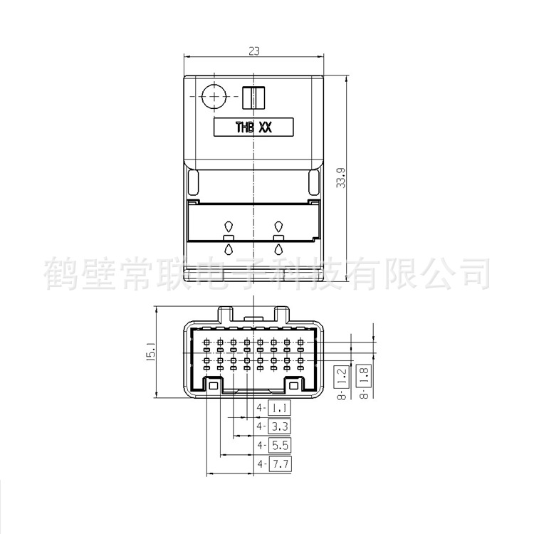 PP1524401 天海原装THB 0.64*0.64十六线插头护套总成 300*5/X-阿里巴巴