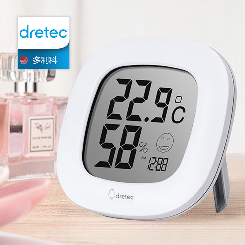 日本多利科dretec家用室内外温湿度计高精度温度计湿度计时间显示-阿里巴巴