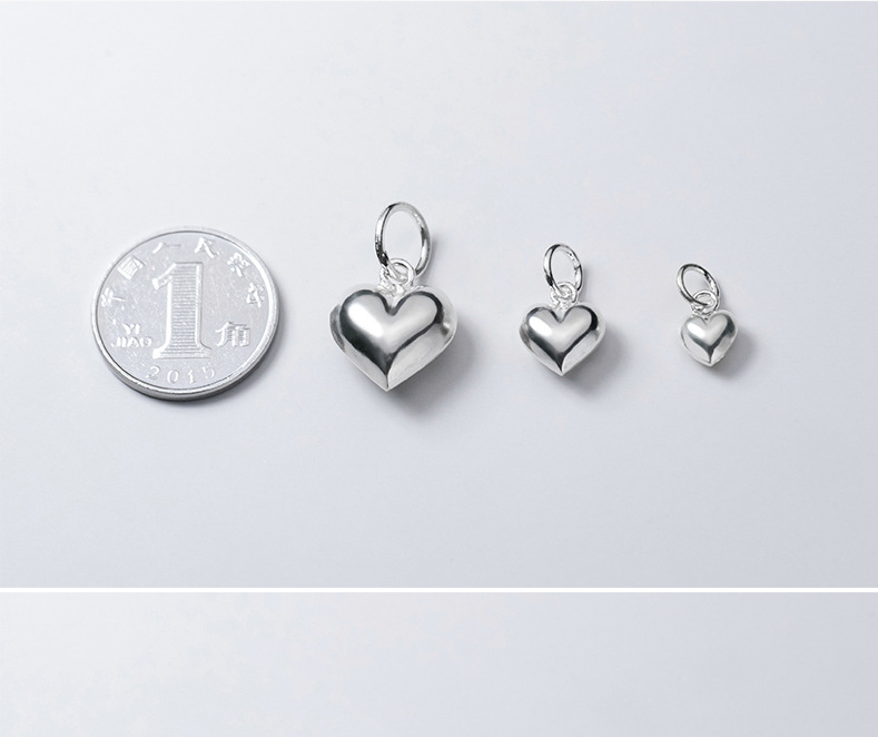 银配件批发S925银亮面光面爱心桃心吊坠挂件DIY手工饰品配件s0590-阿里巴巴