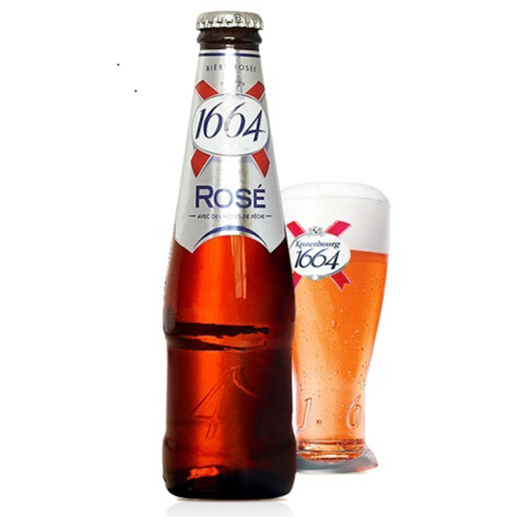 法国进口1664啤酒 克伦堡凯旋1664玫瑰味啤酒250ml*24瓶果味啤酒-阿里巴巴