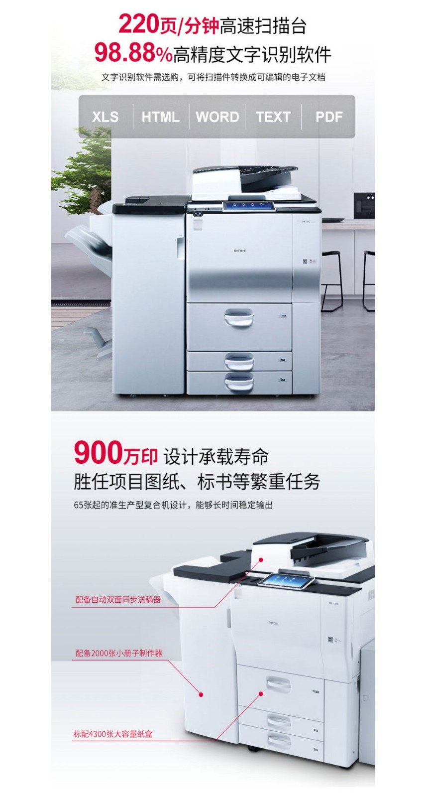 理光MP6503sp/7503sp/8003sp/9003sp复印机A3黑白高速复印扫描-阿里巴巴