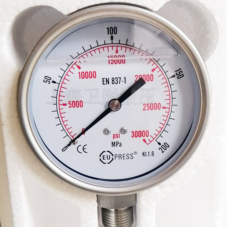 超高压压力表 材质316不锈钢 100MPa 高压压力表耐腐蚀防震-阿里巴巴