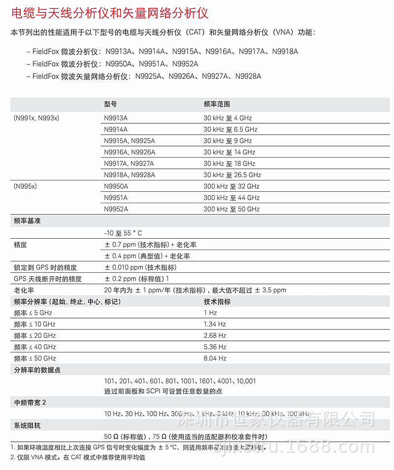 是德手持式微分析仪N9912A/9913A/9914A/991/9916A/9917A/9918A-阿里巴巴