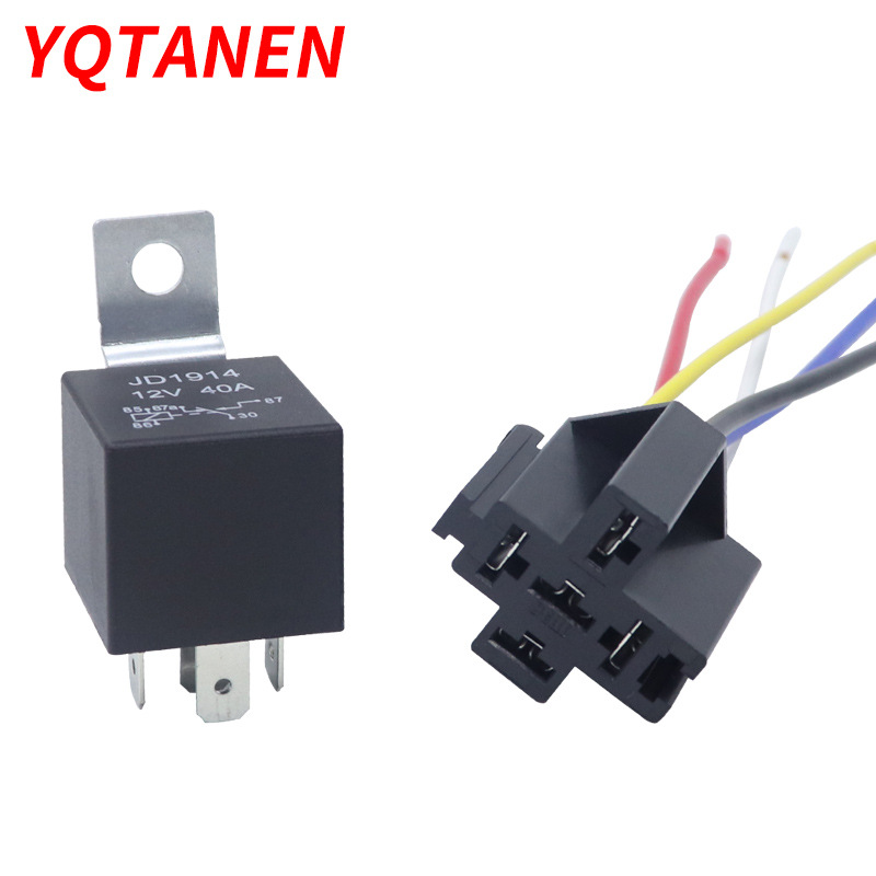40A12V/24VJD1914/JD1912 带铁片安装配5线插座 汽车继电器-阿里巴巴