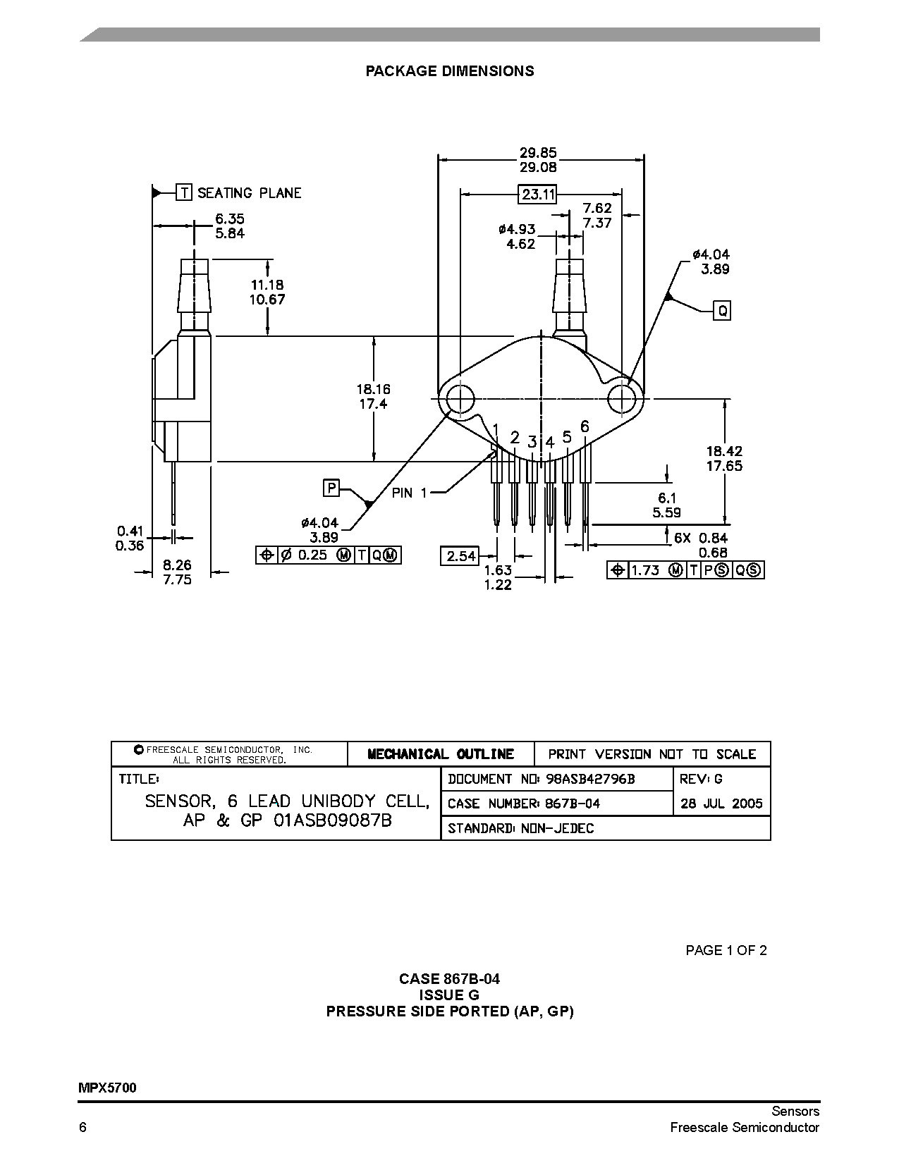 MPX5700AP MPX5700GP飞思卡尔压力传感器700kPa温度补偿 全新原装-阿里巴巴