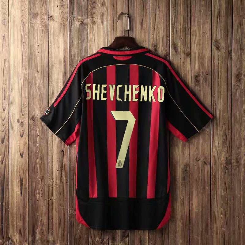 AC米兰球衣0607欧冠版主场皮尔洛短长袖足球服AC复古22号卡卡印号-阿里巴巴