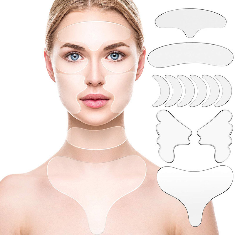 Spot silicone anti-wrinkle stickers 11-piece set of facial anti-wrinkle ...