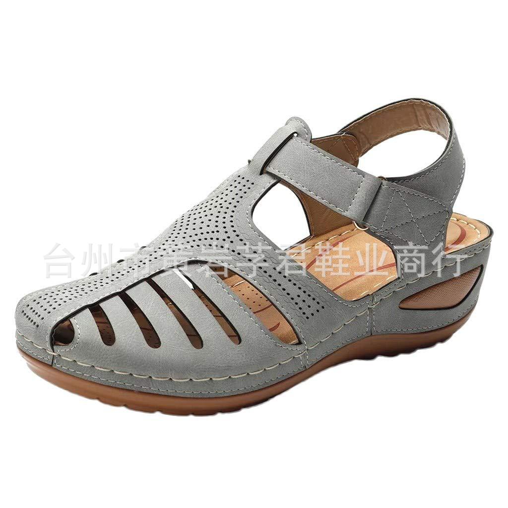 New 2020 retro women's sandals cross border anti slip hollow beach ...