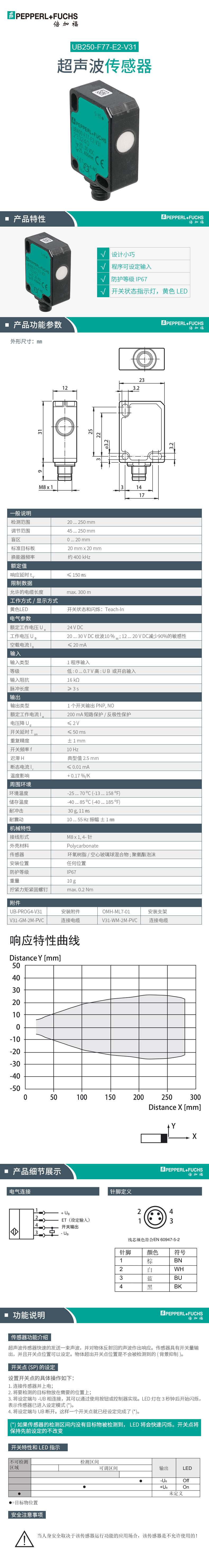 UB250-F77-E2-V31倍加福超声波接近开关/传感器(233250)-阿里巴巴