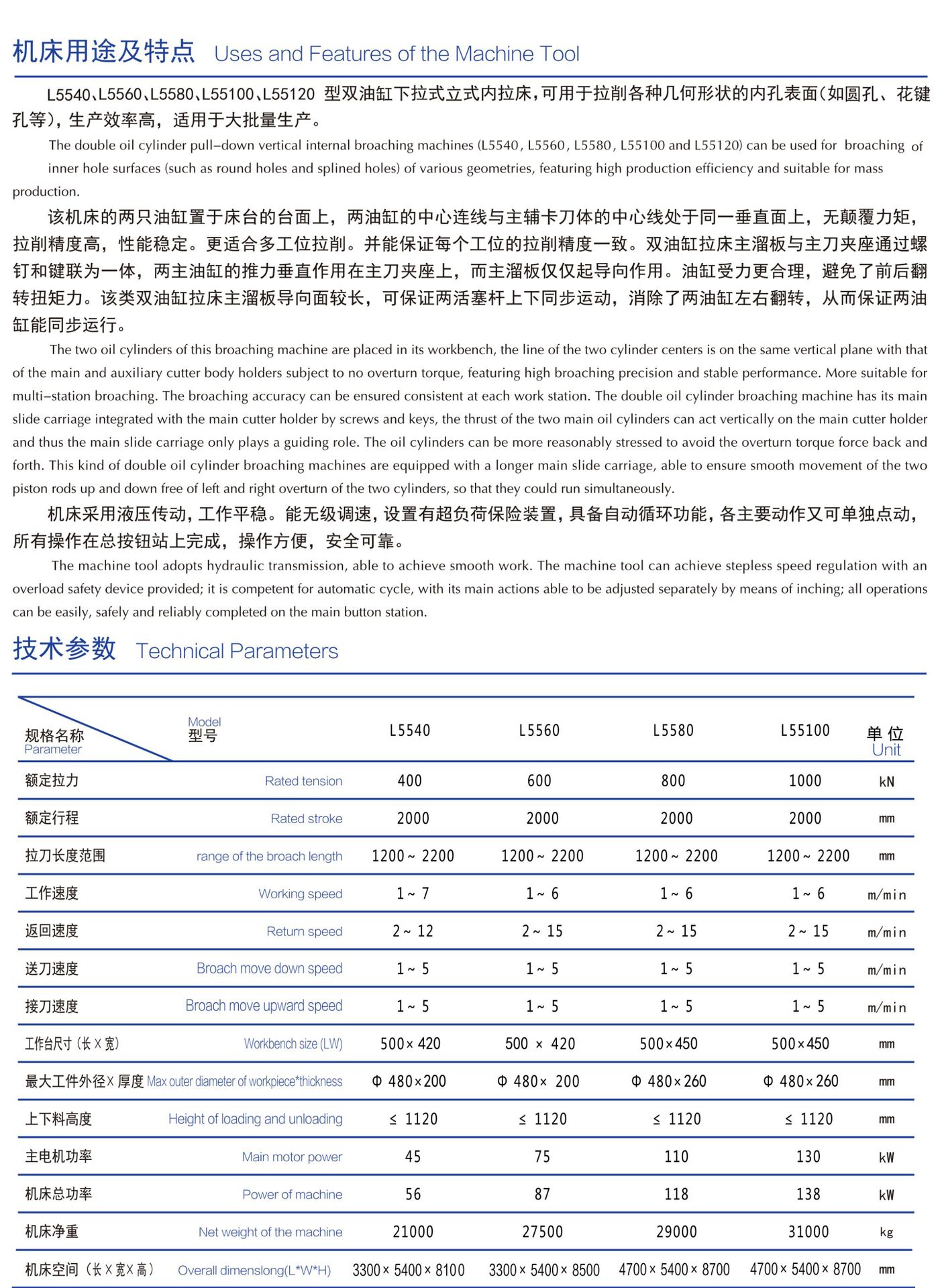 湖南南方机床 L5540双油缸下拉式内拉床L55100立式内拉床无锡代理-阿里巴巴