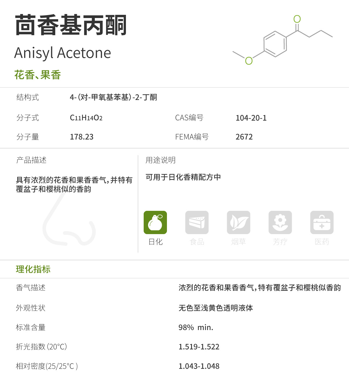 [样品]Zoteq - 茴香基丙酮 Anisyl Acetone G040 | 104-20-1-阿里巴巴