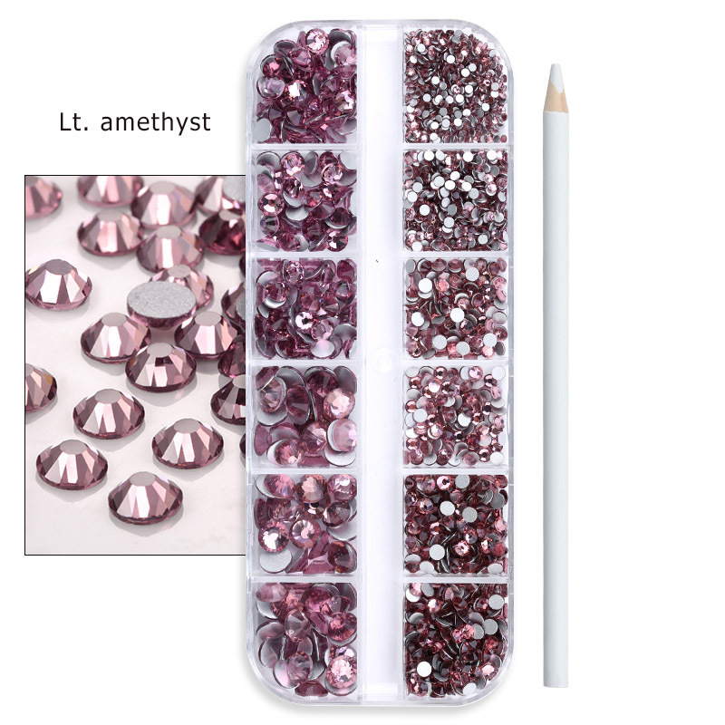 Electroplating Symphony Flat Nail Art Loose Colorful Rhinestone Set ...
