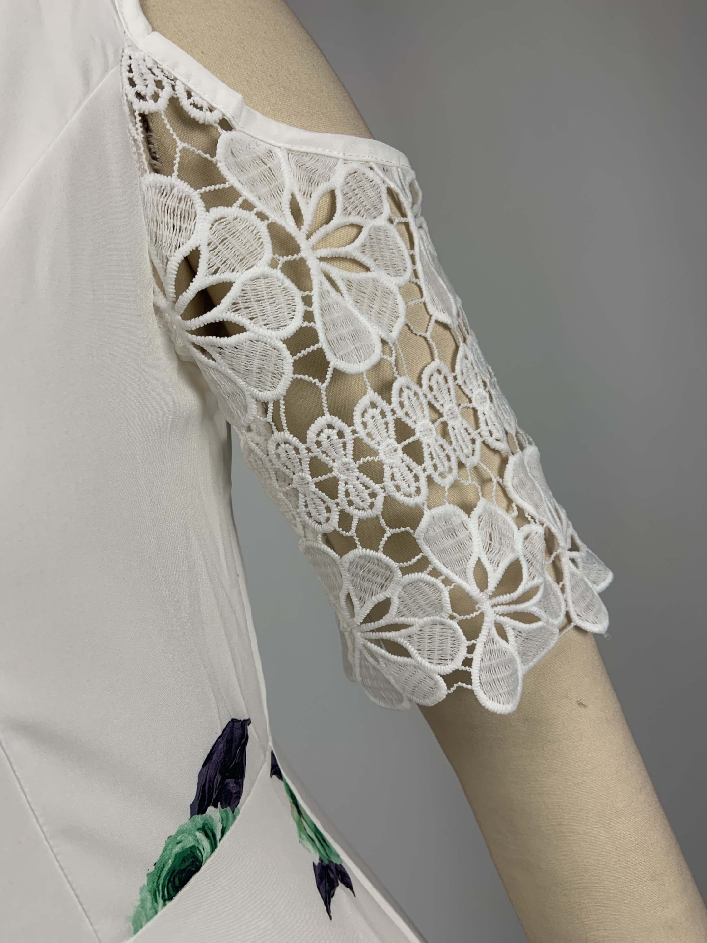 Europe and the United States popular high waist hollow sleeve lace ...