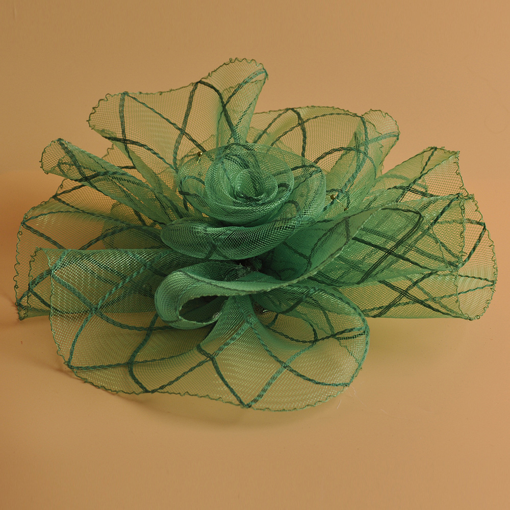 ebay速卖通热销绿色网纱头花欧美外贸复古发饰赛马会酒会模特头饰-阿里巴巴