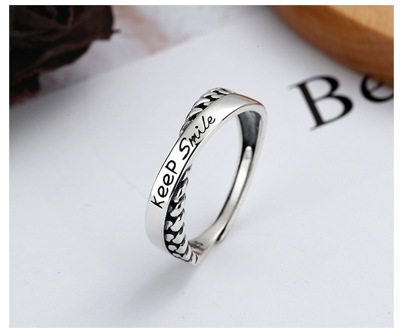 云潮轩s925纯银英文字母交叉戒指时尚个性ins网红冷淡风韩版指环-阿里巴巴