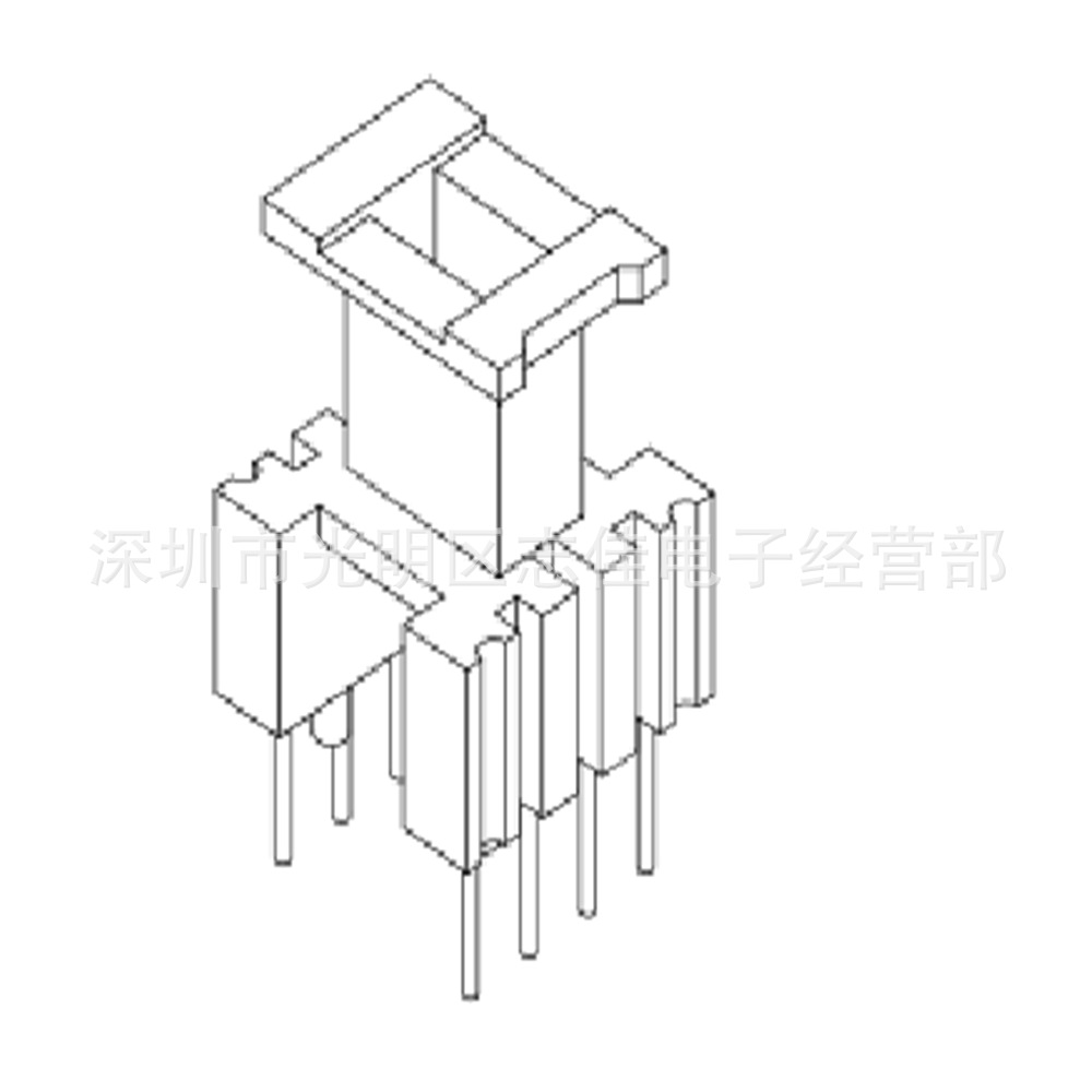 EE10通讯骨架EE10变压器骨架加高挡板立式4+4针E1006-阿里巴巴