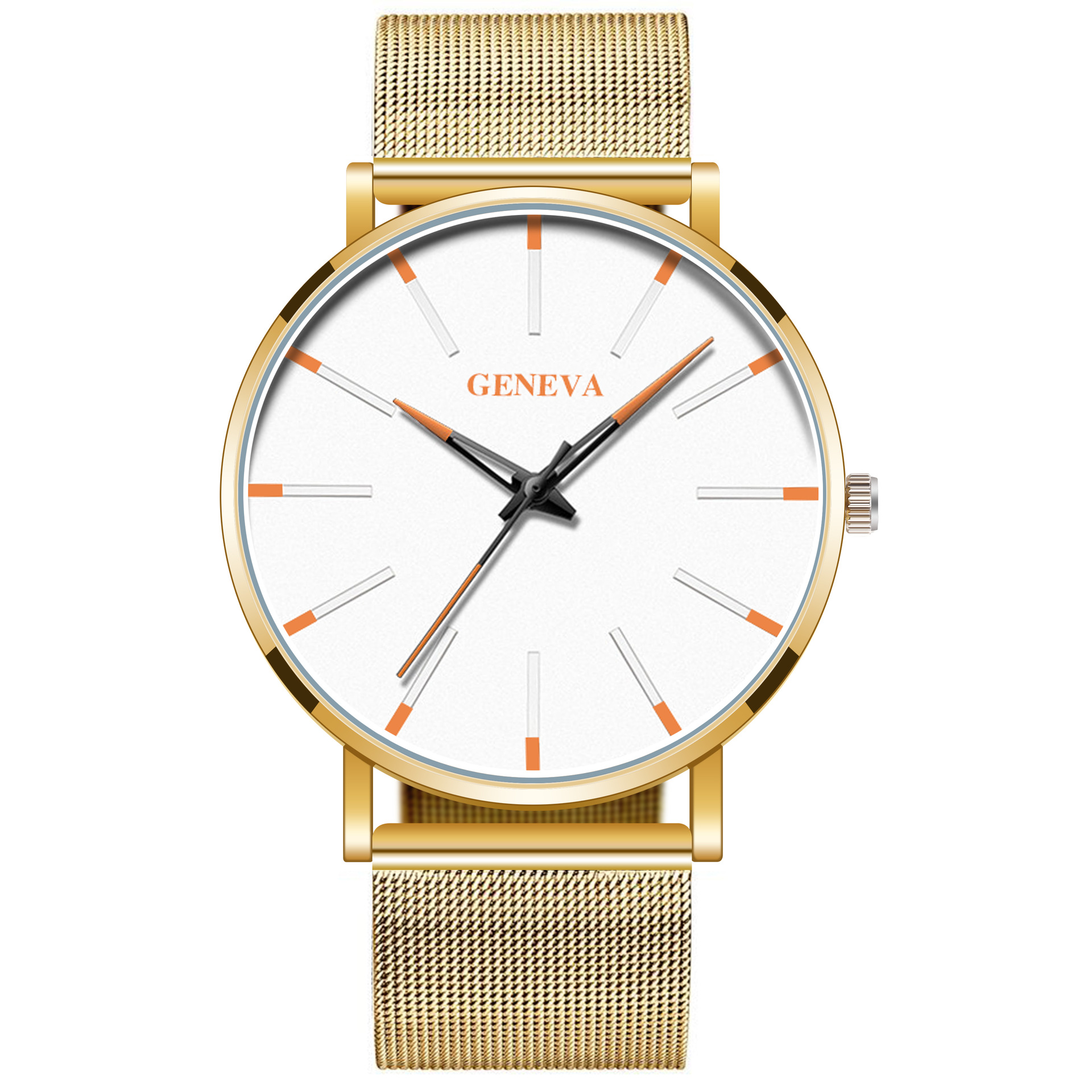 Mens watch GENEVA mesh with color pointer colorful scale mens watch ...