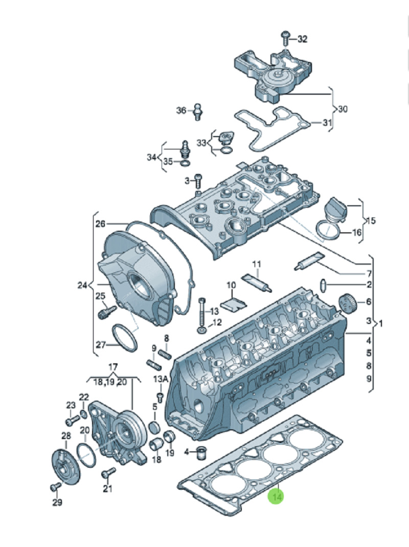 适用于大众奥迪斯柯达EA888发动机密封件修理包06H103383AD-阿里巴巴
