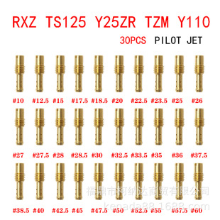 VM TM TMX RXZ TS125 TZM Y125摩托车化油器量孔喷油嘴 pilot jet-阿里巴巴