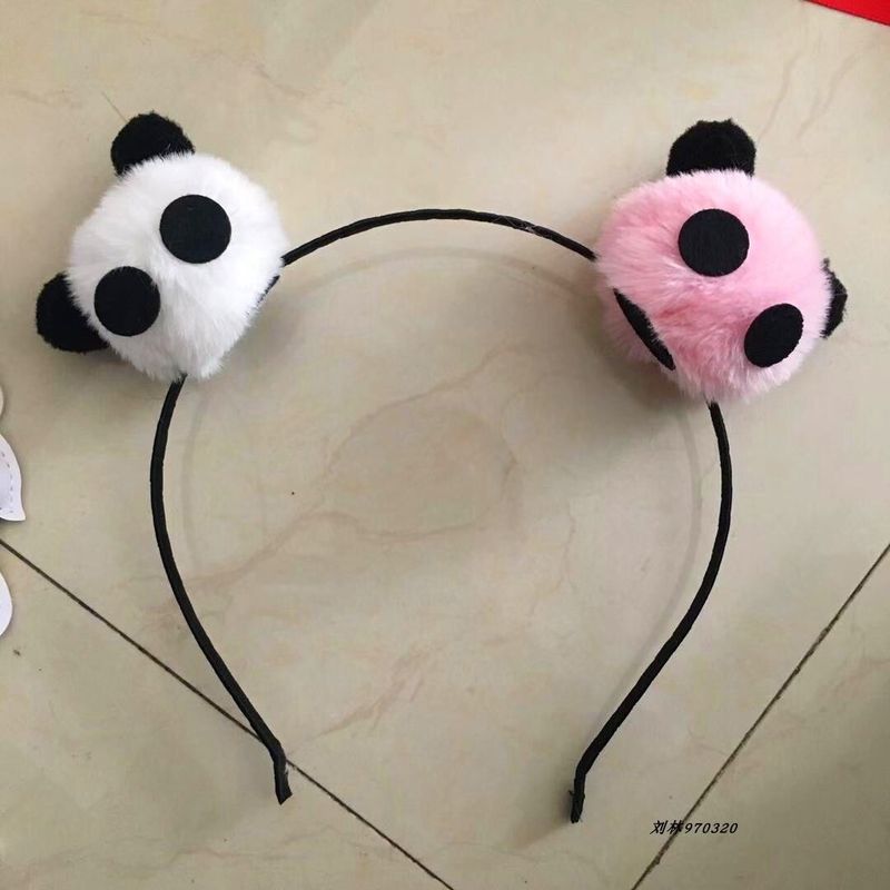 10pcs cartoon Panda hair hoop for girls kids stuffed panda cartoon cute ...