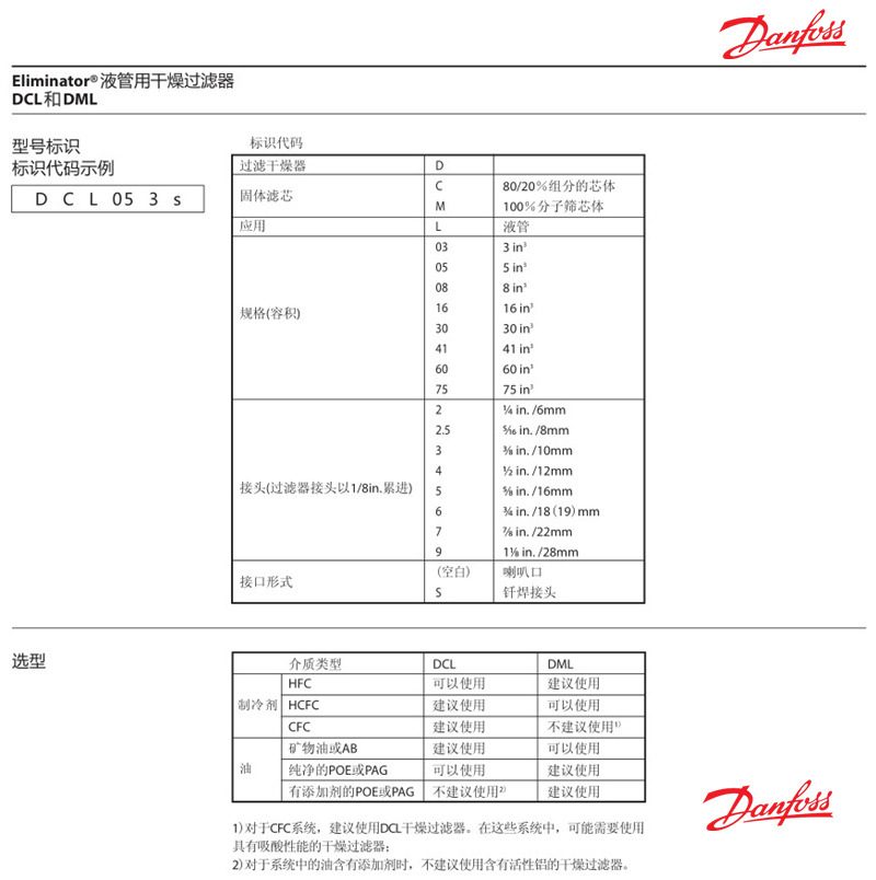 正品 Danfoss丹佛斯 分子筛干燥过滤器 DML083S DML084S DML165S-阿里巴巴