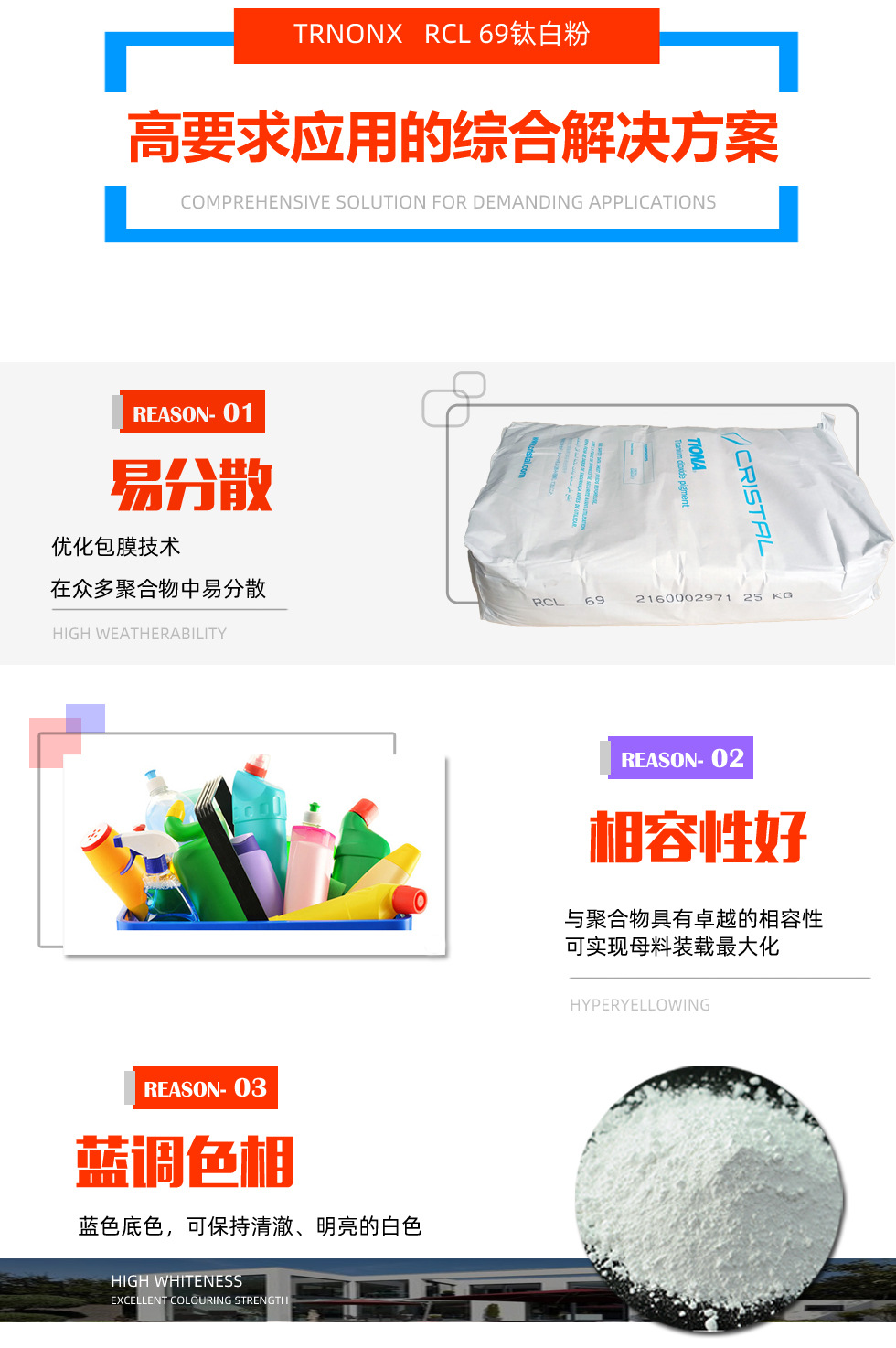 美礼联金红石型钛白粉 RCL-69 塑胶涂料油墨等多用途纳米二氧化钛-阿里巴巴