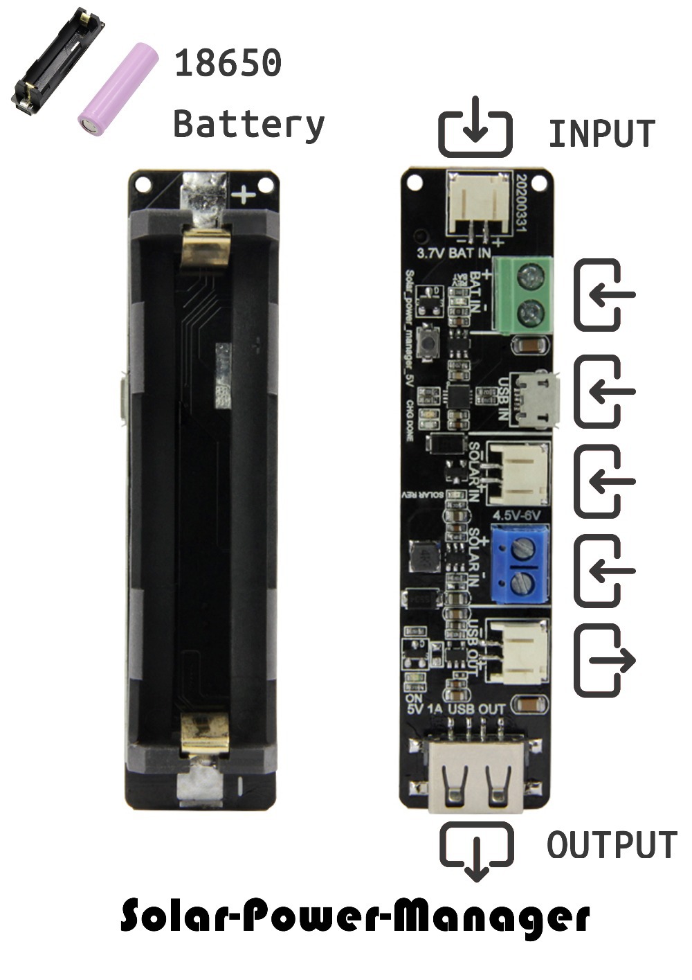 LILYGO® TTGO T-BAT电池座CN3065太阳能与18650电池开发板配合-阿里巴巴