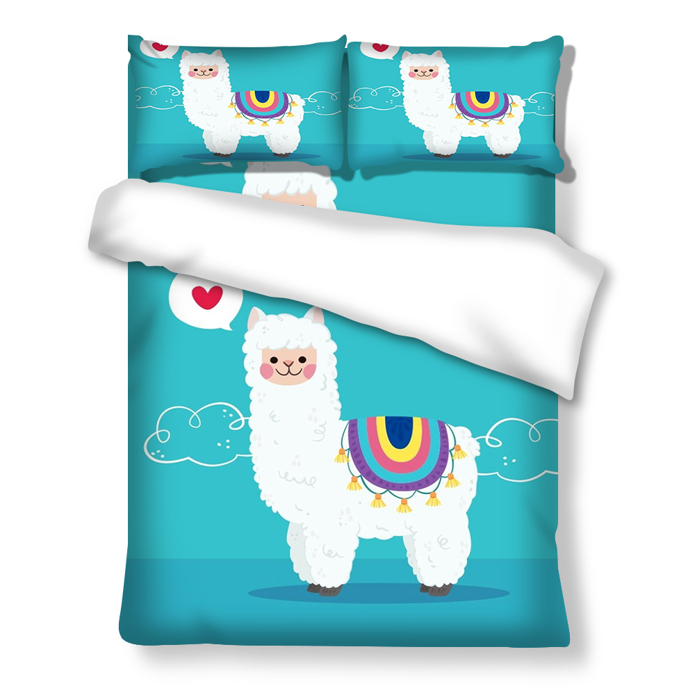 床上用品三件套四件套羊驼3d被套来图定制亚马逊wish热销一件代发采购价格、怎么样、行情市场-CCEE选品中心