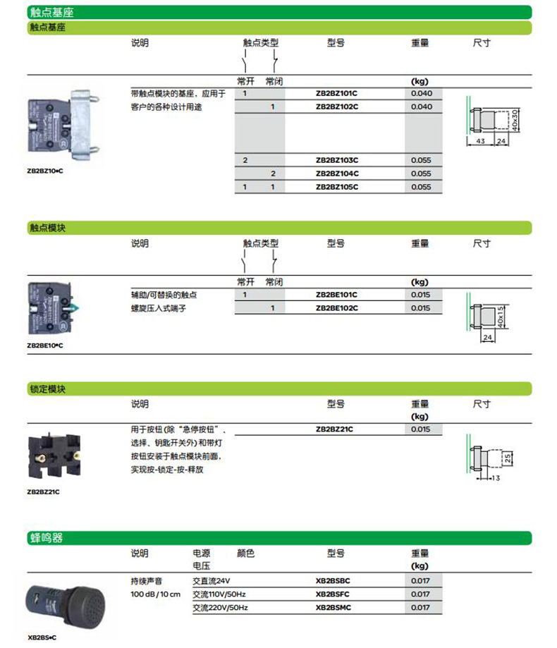 Schneider原装AC/DC24V绿色LED指示灯XB2BVB3LC 22mmLED通用型-阿里巴巴