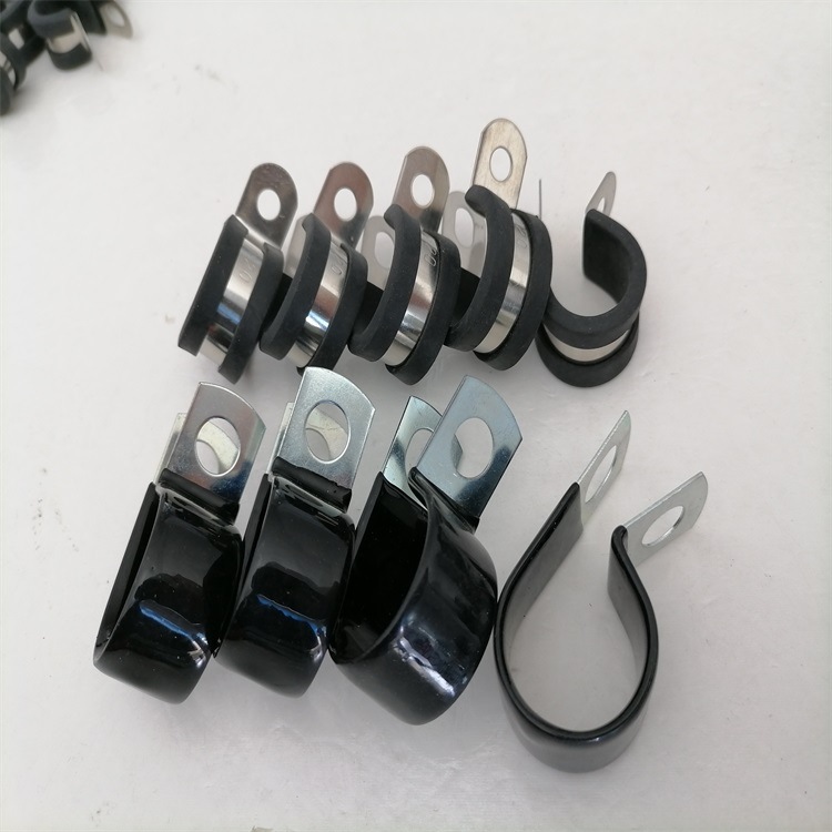 Q686金属包胶管夹 浸塑单管弹性夹片 R型线夹规格齐全-阿里巴巴