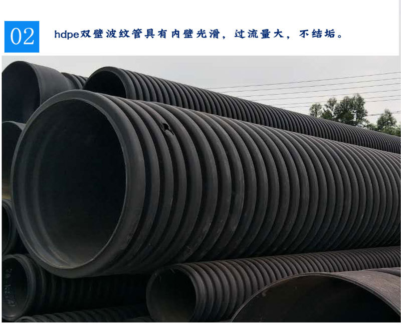 HDPE双壁波纹管DN200-800大口径地埋聚乙烯排水管道工程排污管-阿里巴巴