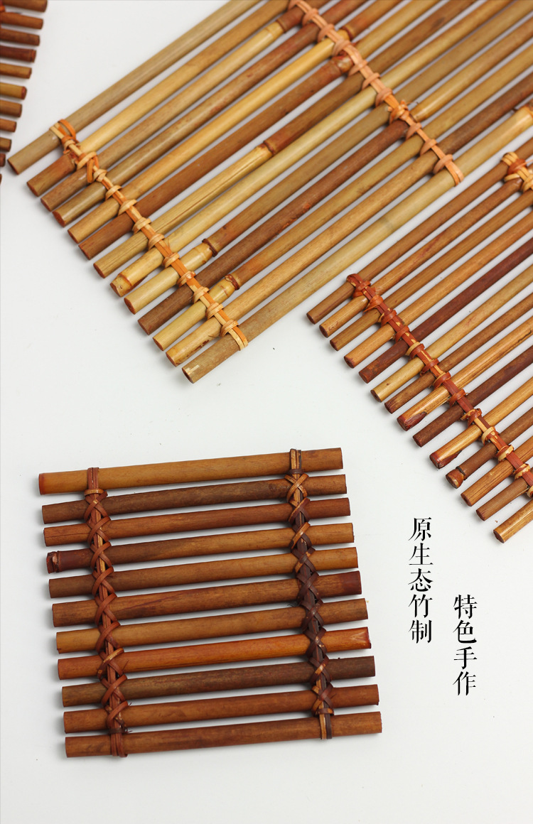 竹制茶道竹排 小竹排杯托茶垫杯垫壶垫隔热垫茶帘茶席纯手工竹垫-阿里巴巴